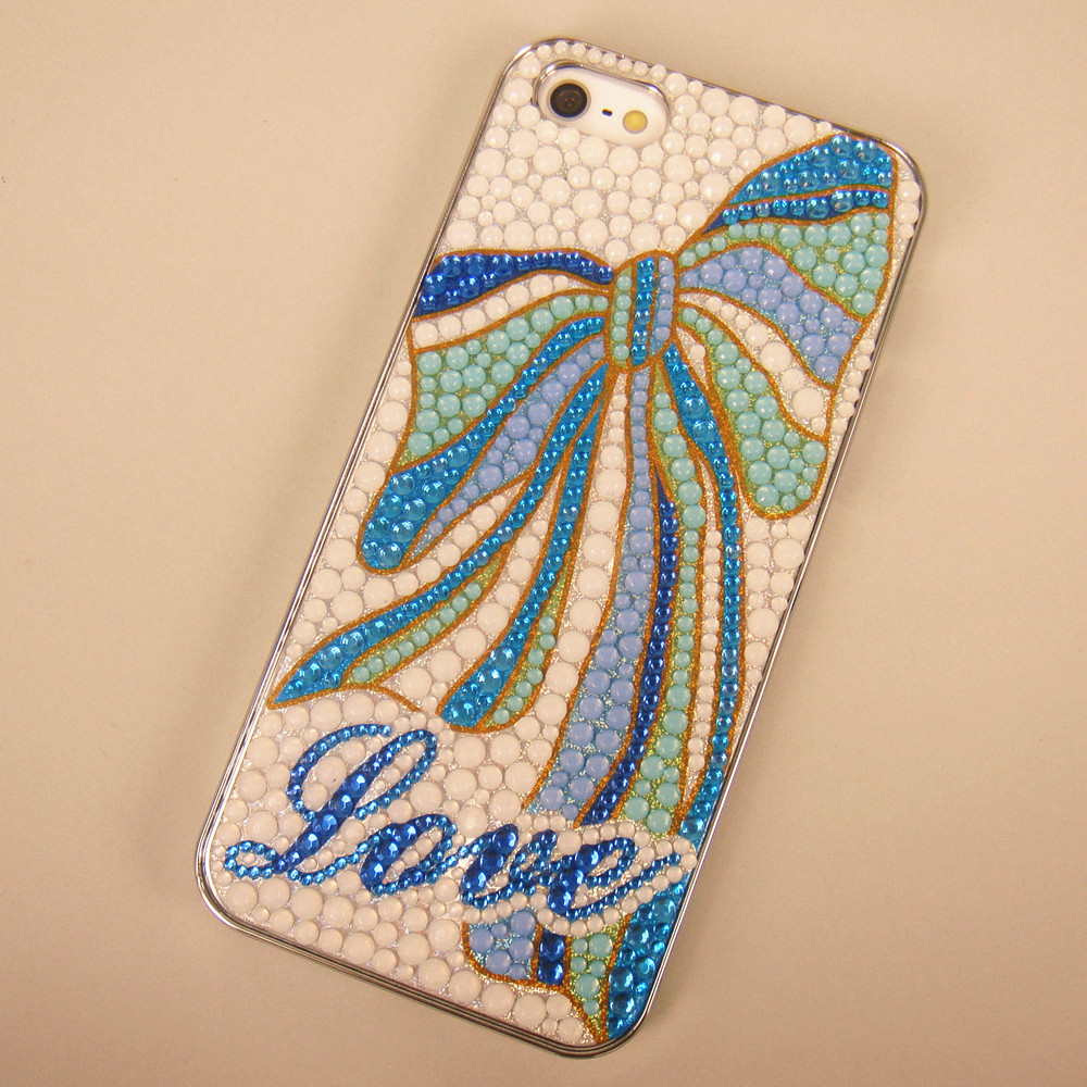 Blue And Mint Color Bowtie And Love Case For Iphone 5 on Luulla